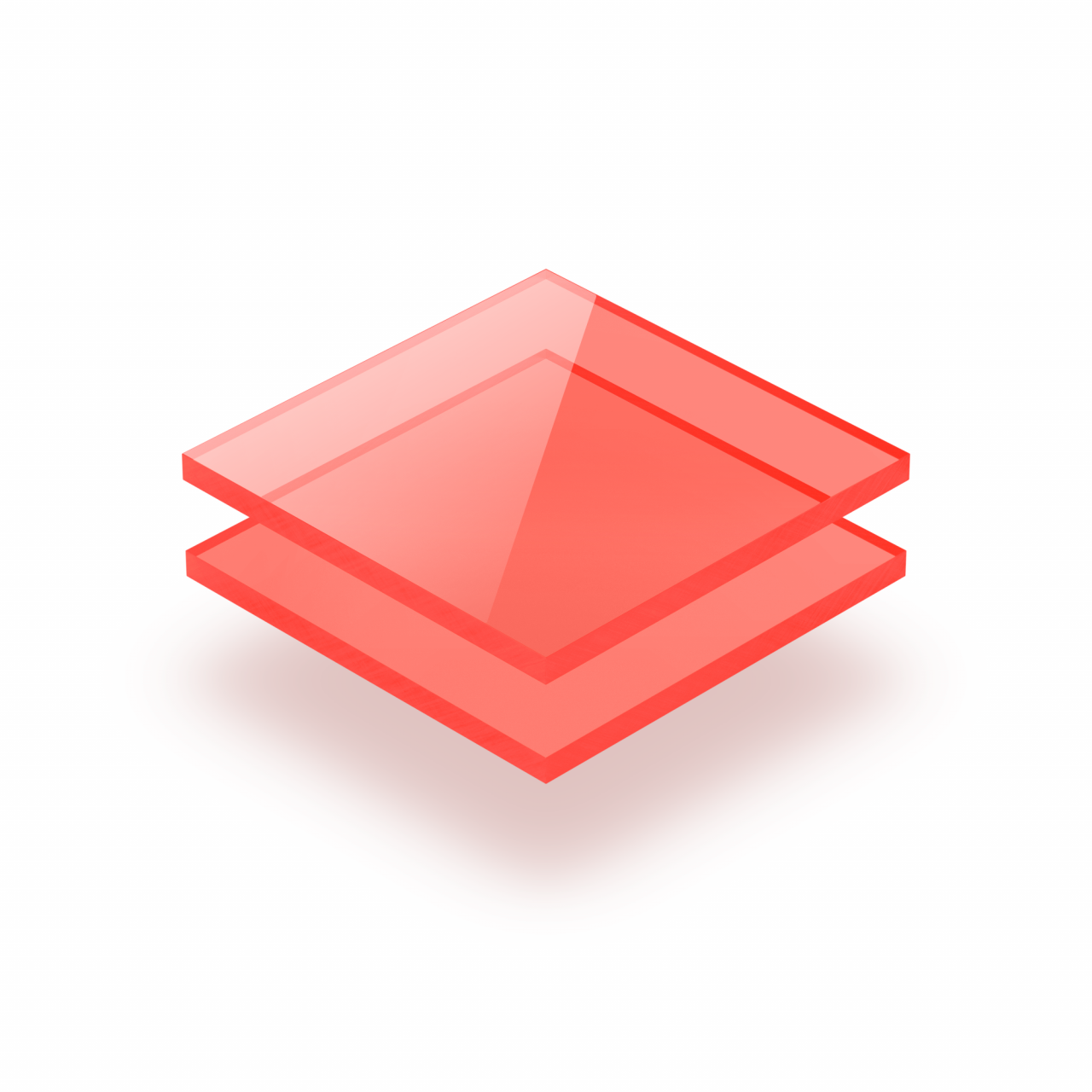 Fluorescent acrylic sheet red 3 mm | Plasticsheetsshop.co.uk