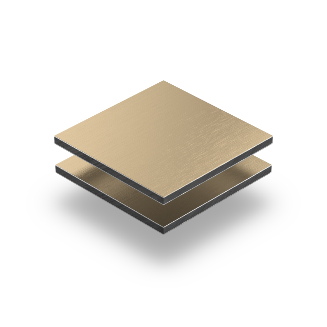 Brushed gold composite panel 3 mm | Plasticsheetsshop.co.uk