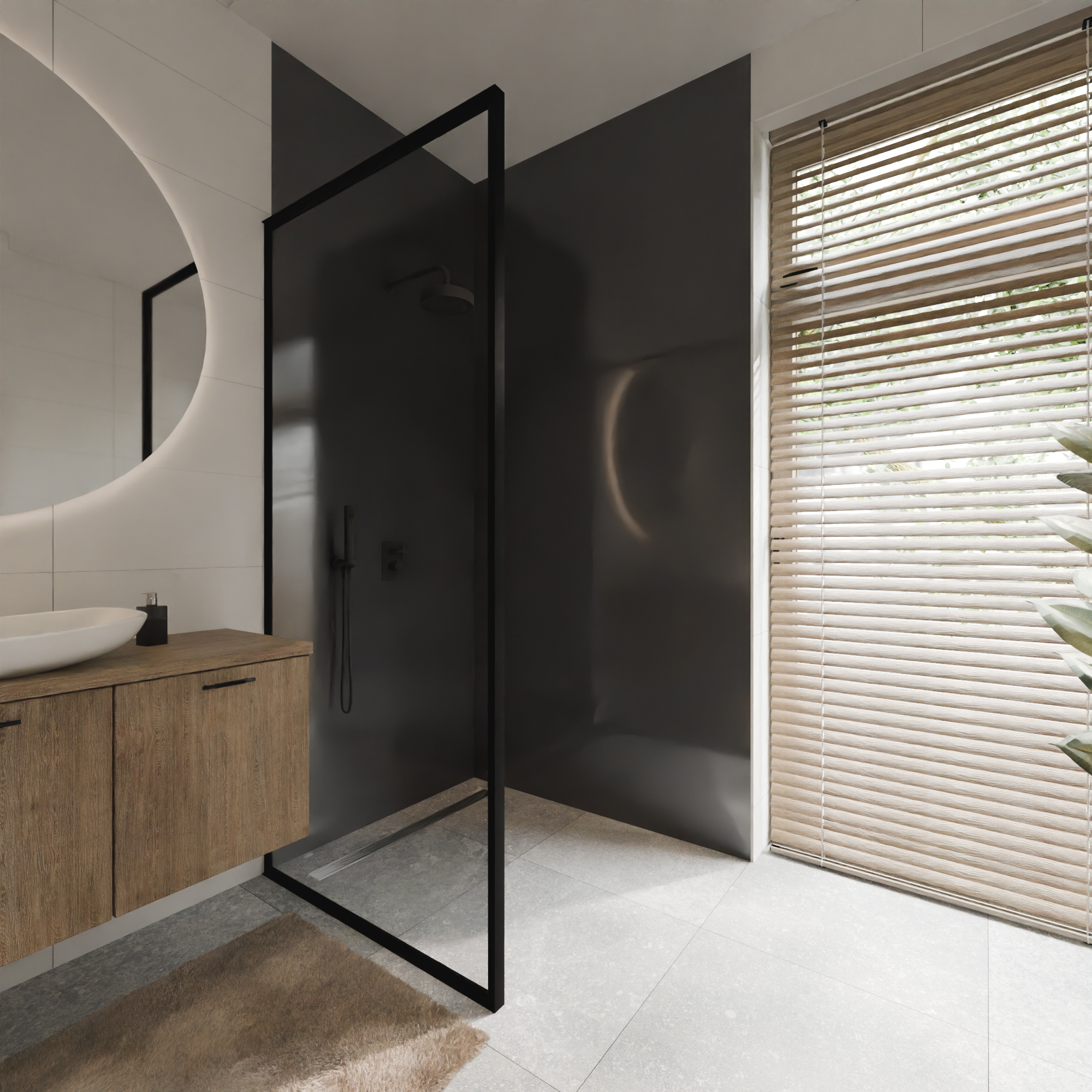 Acrylic wall panel in satin anthracite gloss/matt 4 mm